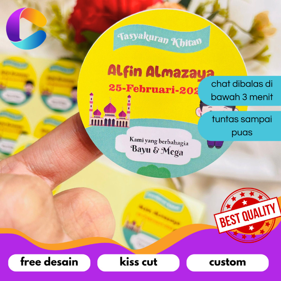 Print INC 2-6 Circumcision sticker free design chromo material round ...