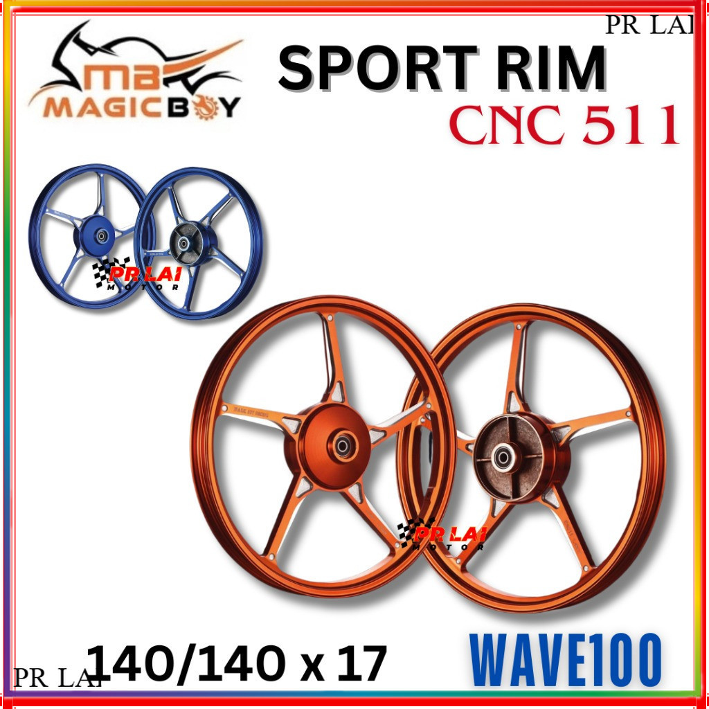 MAGIC BOY 140/140-17 WAVE100 EX5 DREAM W100 CNC 511 Sport Rim set HONDA ...