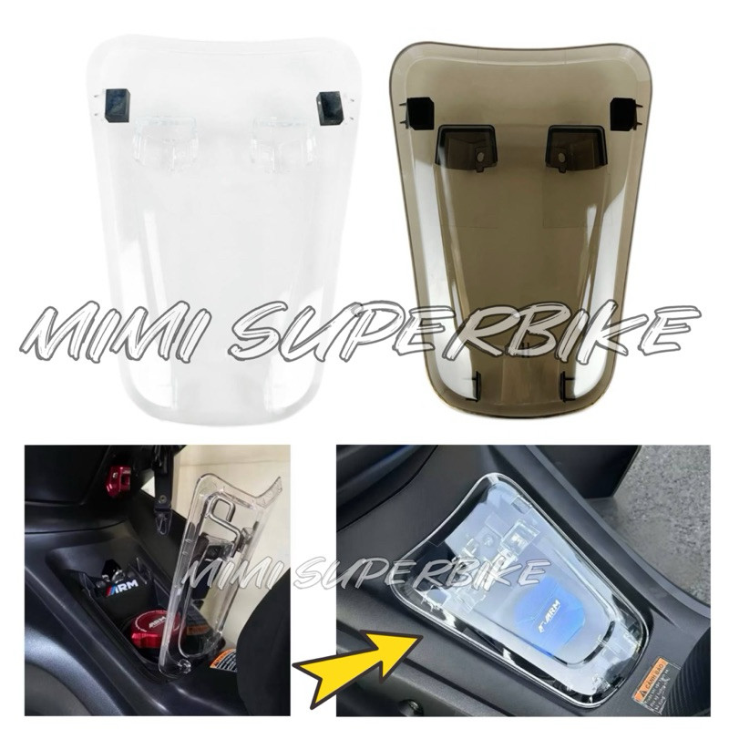 YAMAHA NVX155 V2 V3 FUEL TANK COVER TRANSPARENT & CAP CNC ARUMI ALLOY ...