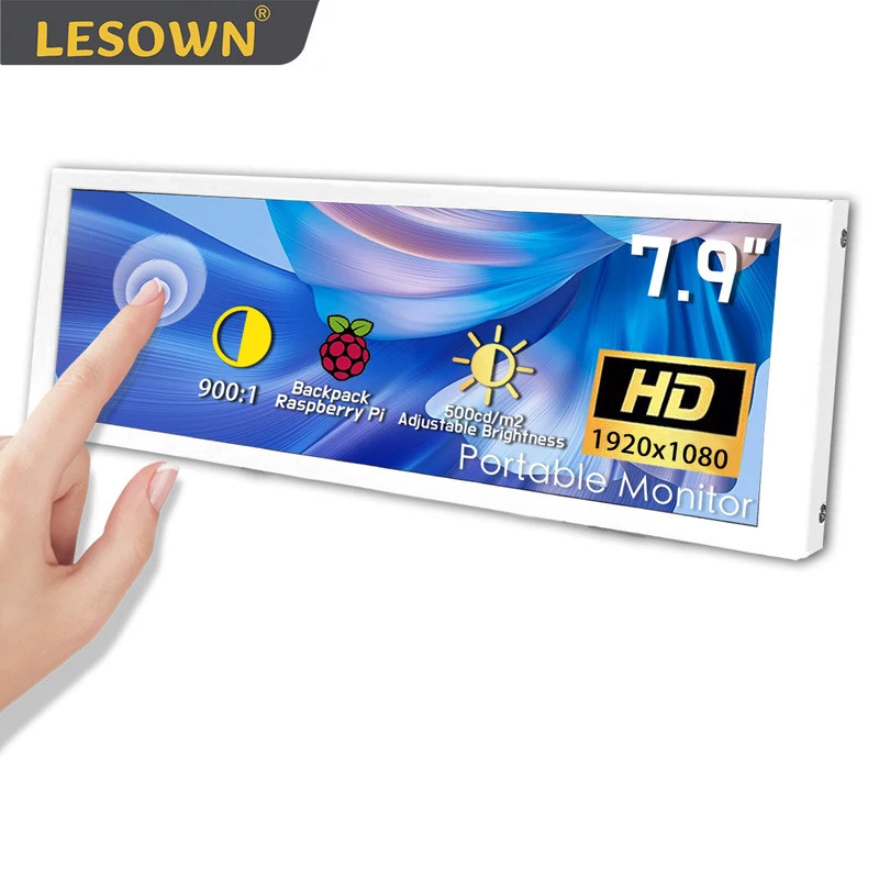 LESOWN 7.9 inch Strip Display Touchscreen HDMI 400x1280 IPS Small LCD ...