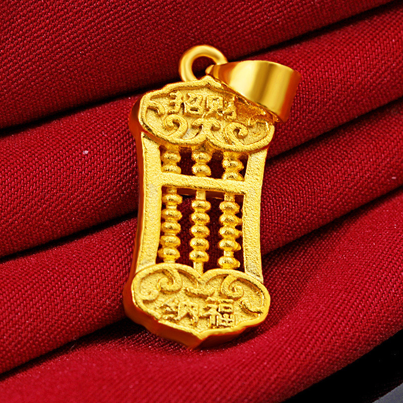916 Gold Abacus Pendant /Loket Sempua Emas 916/916 Auspicious Cloud ...