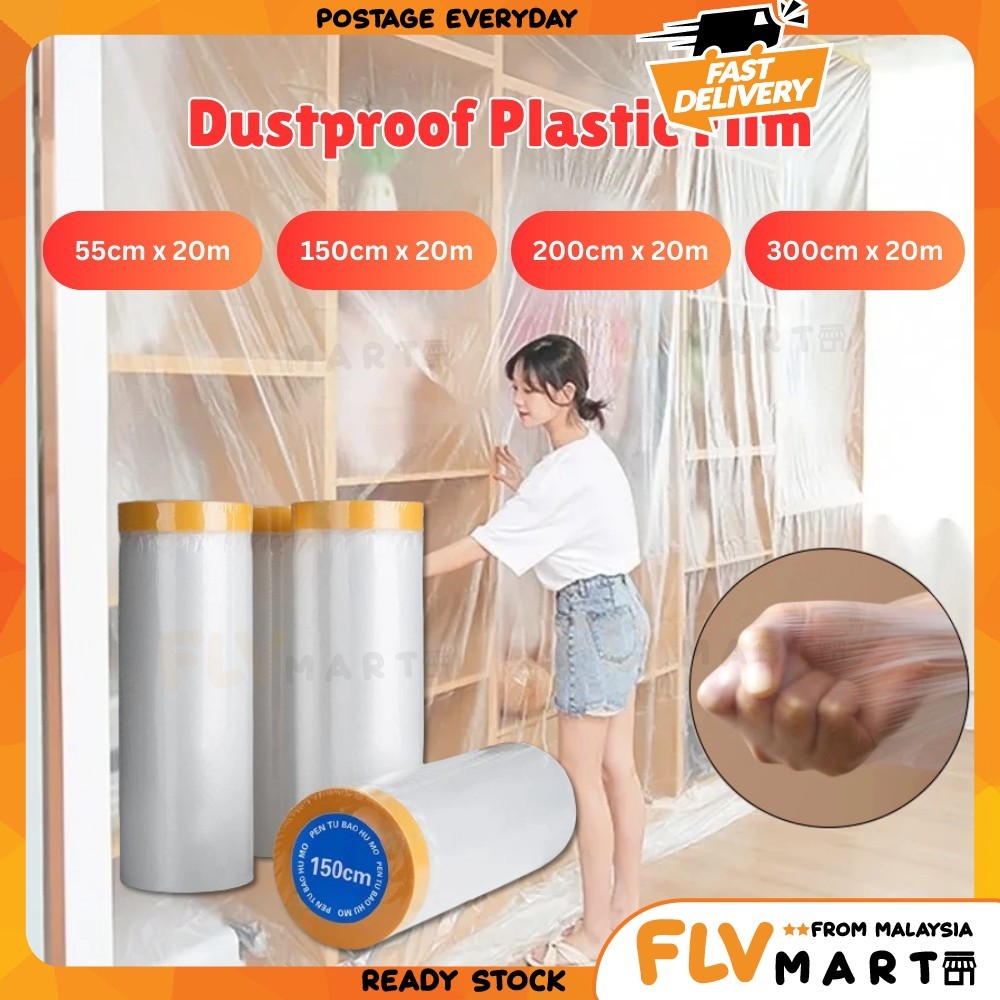 CNY Cleaning Furniture Anti Dust Cover Masking Film Tape Dust Cloth ...