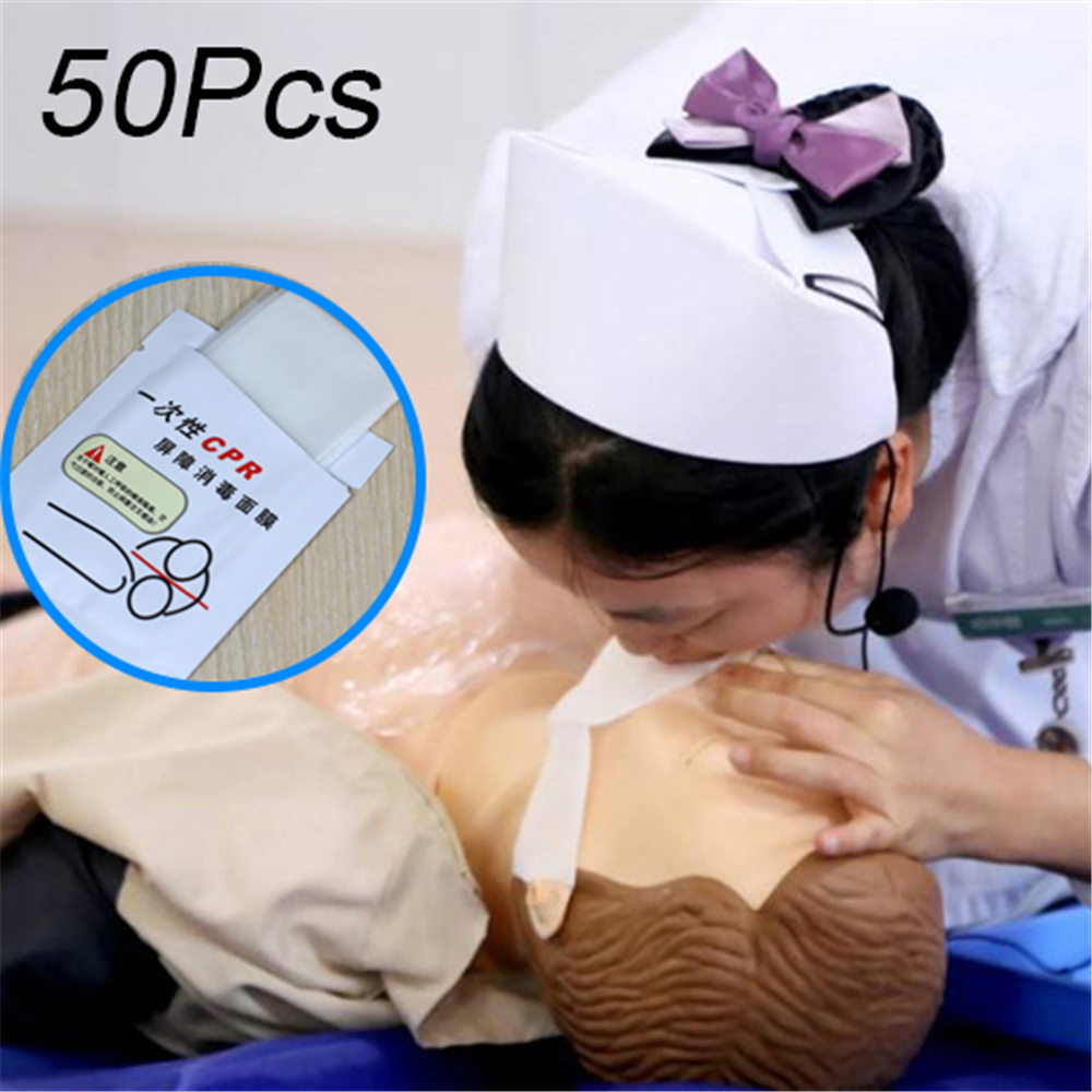 50Pcs Disposable Mouth To Mouth CPR Face Shield First Aid Emergency ...