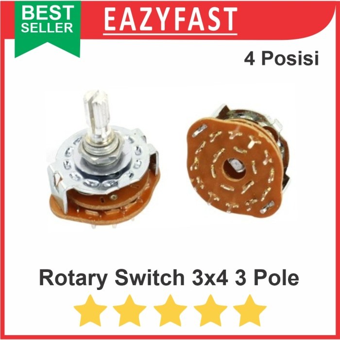 Rotary Switch Selector Potentio Rotary Switch 3x4 3 Pole 4 Knob ...