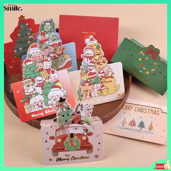 christmas card 2024 kad ucapan ucapan Krismas baru separuh lipat tiga ...