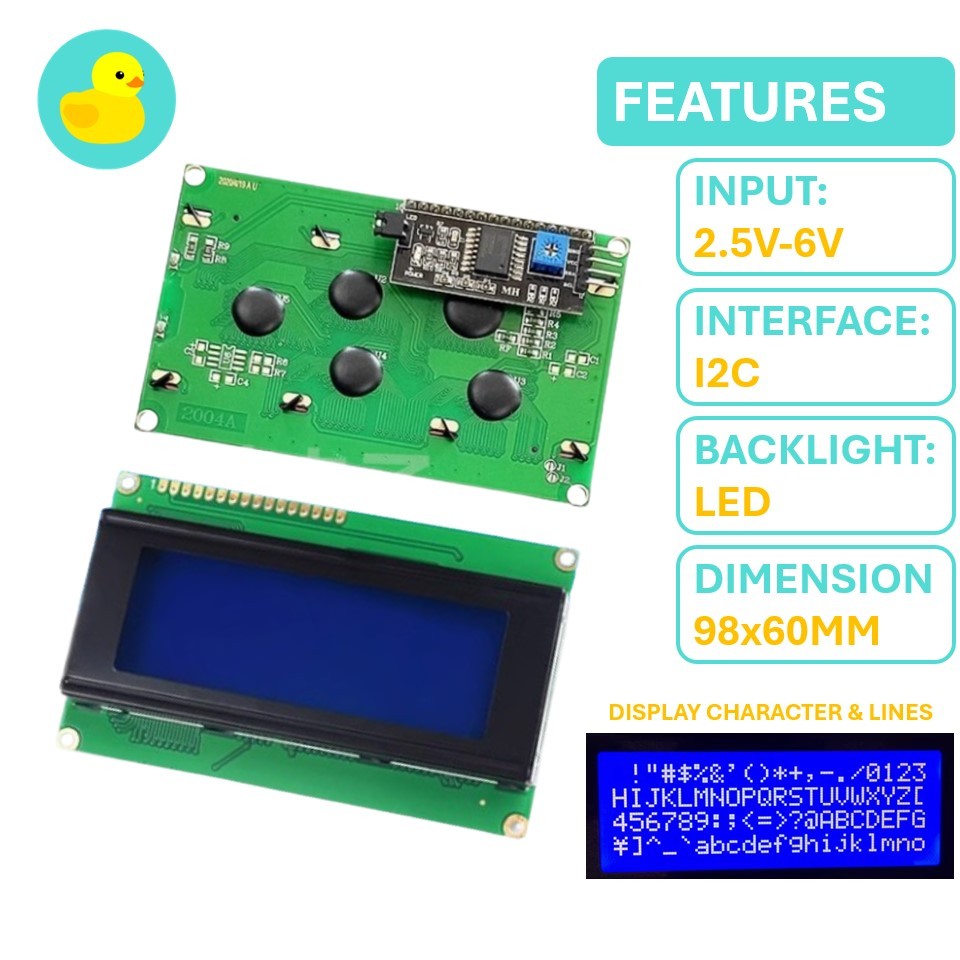 2004 20x4 Character IIC I2C LCD Display Module | Shopee Malaysia