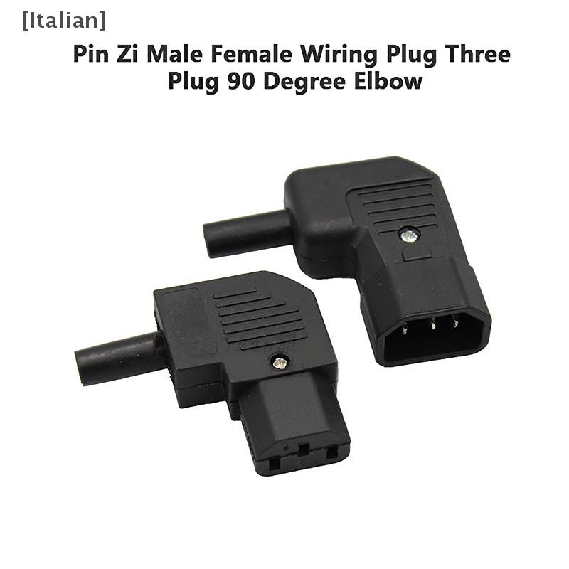 Italian AC Power Socket 90 Degree Side El 10A Pin Type Plug Socket Male ...