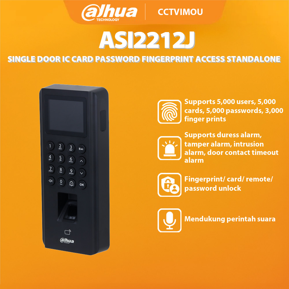 Dahua ASI2212J SINGLE DOOR IC CARD PASSWORD FINGERPRINT ACCESSORIES ...