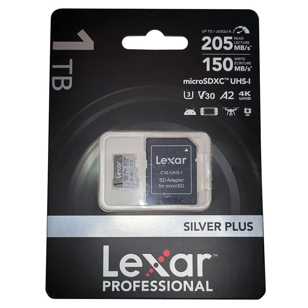 Lexar Professional 1TB SILVER PLUS UHS-I microSDXC Memory Card with SD ...
