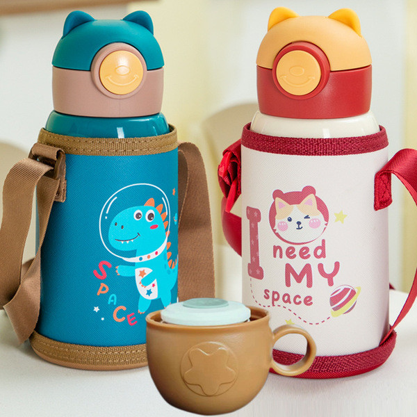botol air tahan sejuk botol air botol air budak sekolah Cawan termos kanak-kanak, tali keluli ...