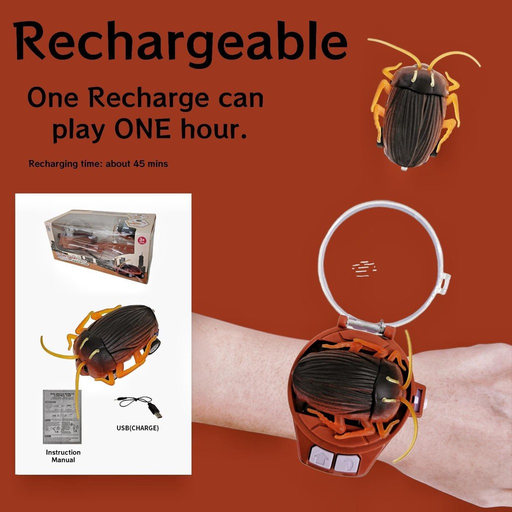 Wrist Remote Control Cockroach Car Remote Control Watch Long Distance ...