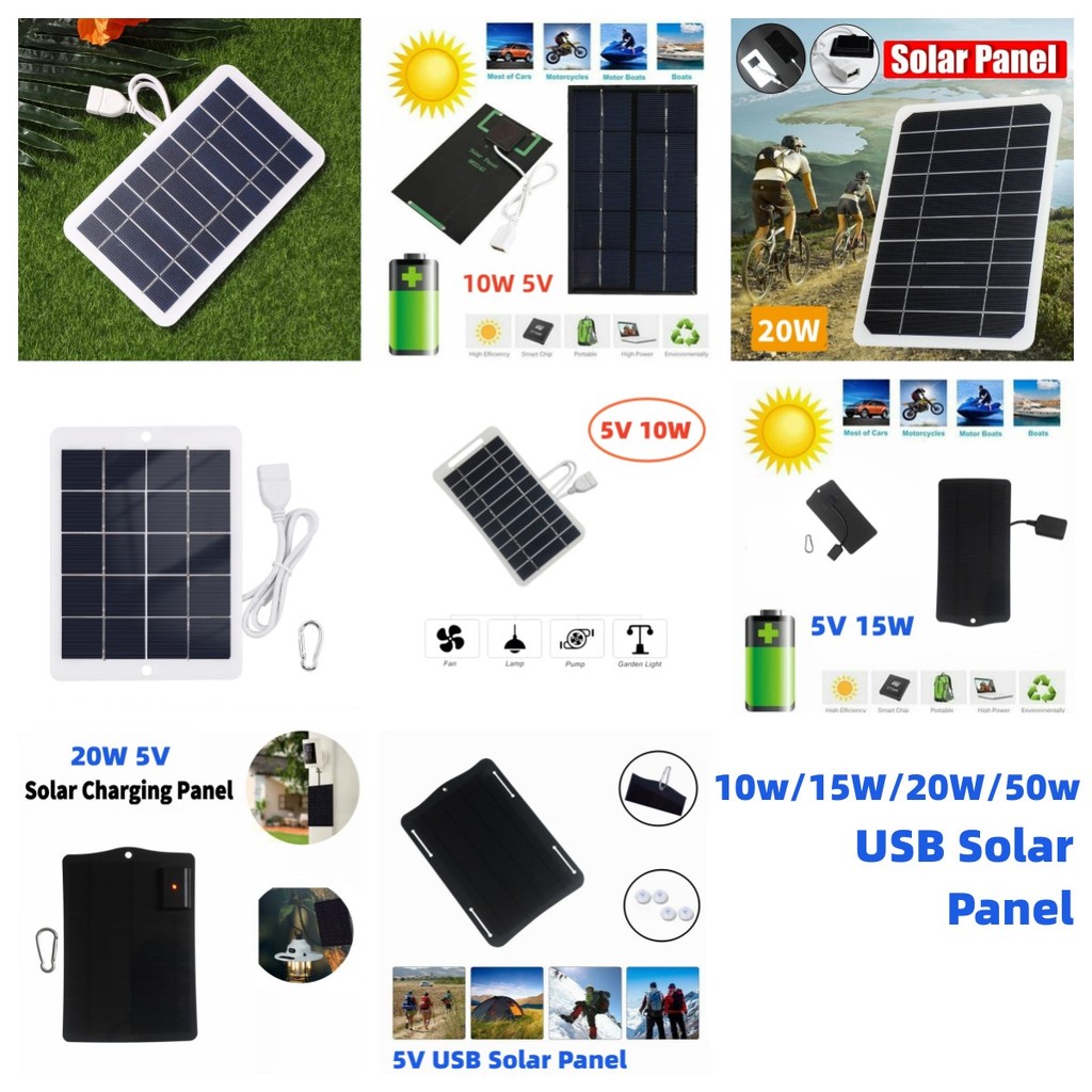 10W/15W/20W/50W 5V USB Solar Panel Power Bank Solar Panel Charging Board System for Cell Phone ...