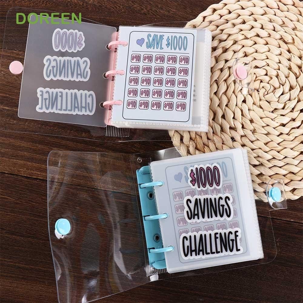 DOREEN $1000 Money Savings Challenge Binder, Waterproof PVC Envelope ...