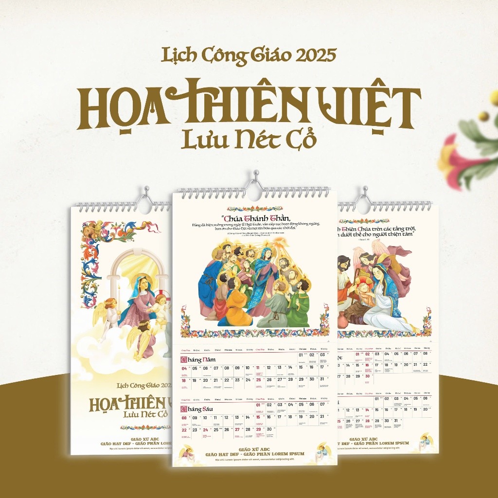 Catholic calendar for desk and wall 2025 - Catholic gift NS1114 - Hoa ...