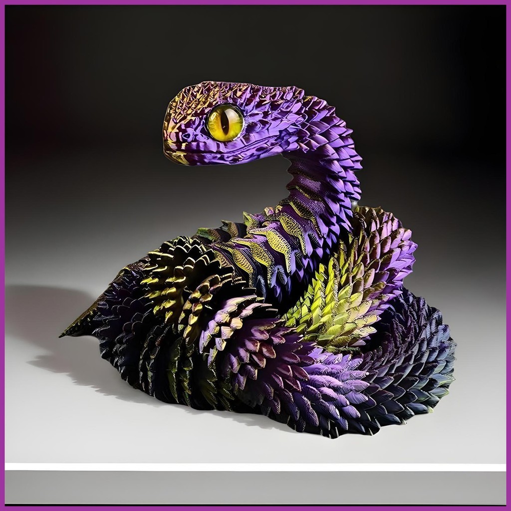 3D Printed Snake Model Articulated Snake Collectibles 3D Printed Toys ...