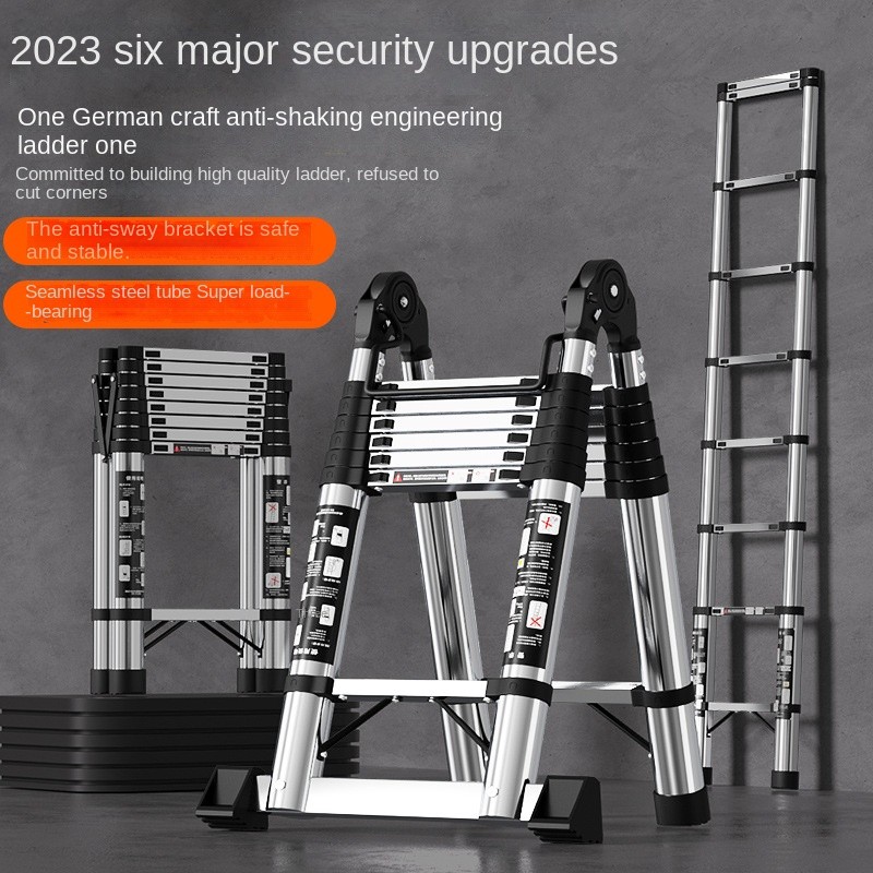 Stainless steel ladder heavy duty foldable ladder telescopic ladder ...