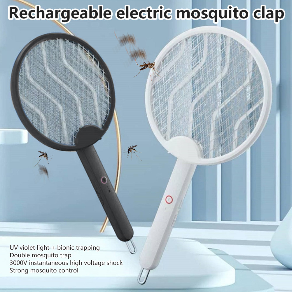 Electric Mosquito Racket Foldable Safe Use Electric Mosquito Swatter ...