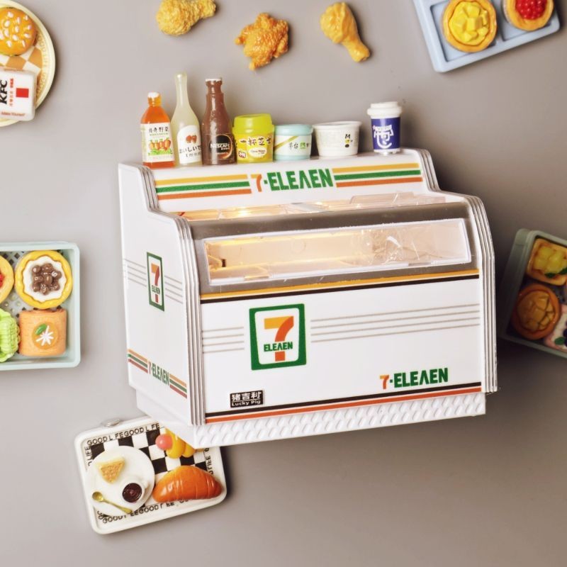 Mini Supermarket 711 Freezer Model Refrigerator Sticker Can Luminous ...