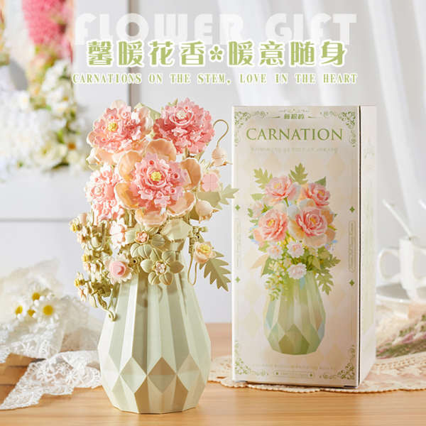 Hiasan Bunga Kreatif DIY lego flower Blok bangunan, pasu, karangan ...