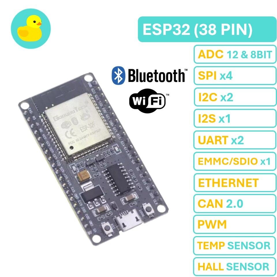 GOOUUU ESP32 ESP-WROOM-32 NodeMCU WiFi Bluetooth Development Board (38 Pins) | Shopee Malaysia