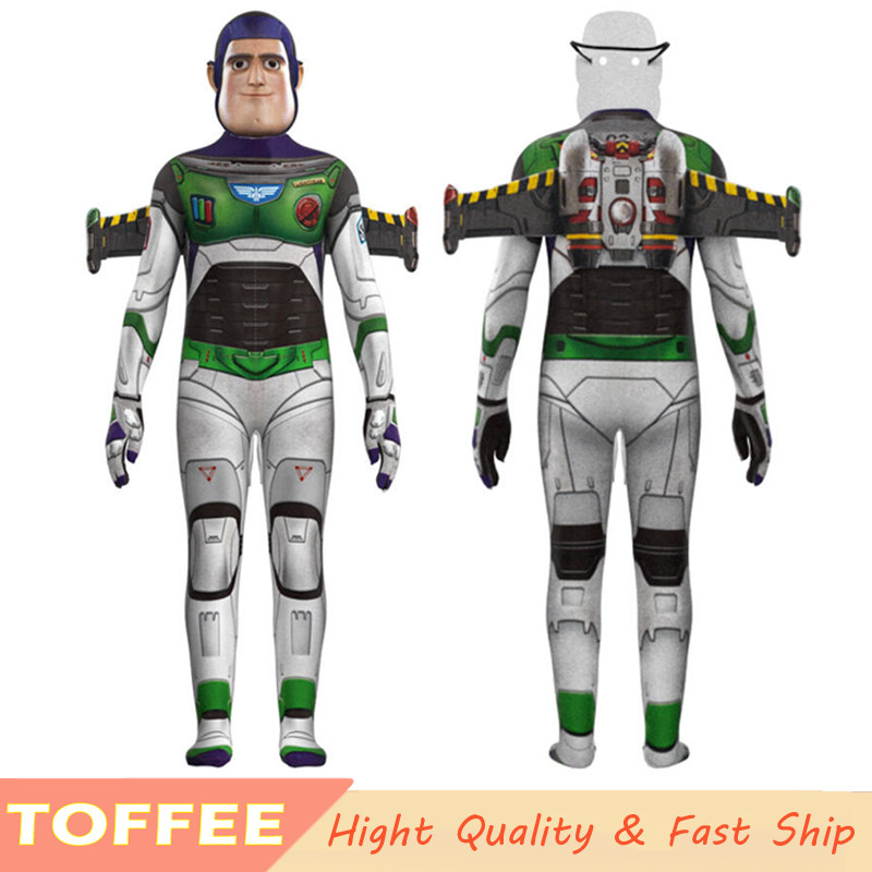 Toys Story Buzz Lightyear Cosplay Costume Jumpsuit For Kids Boy Man ...