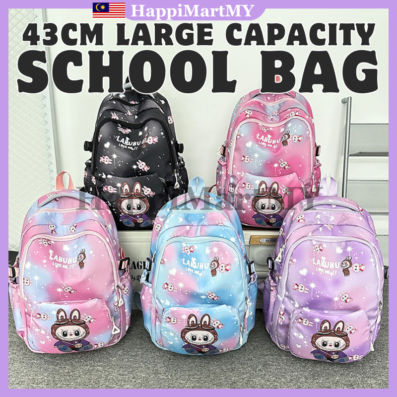 43CM Large Capacity School Bag Labubu Children Backpack Lightweight ...