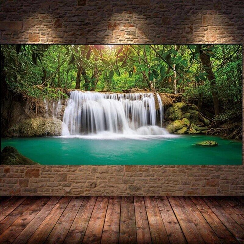 Large Poster Landscape Posters Natural Waterfall Canvas Paintings ...