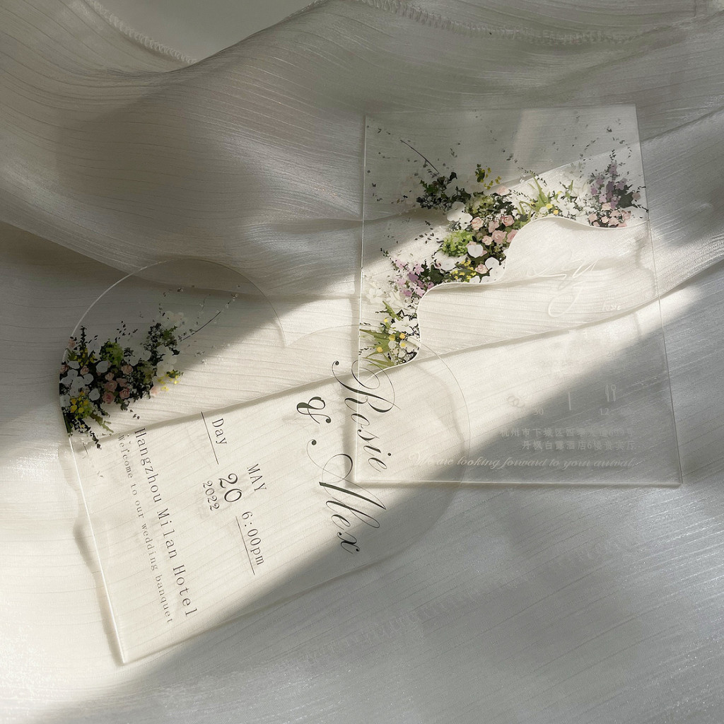 Influencer Premium ins Style Acrylic Western-Style Wedding Invitation ...