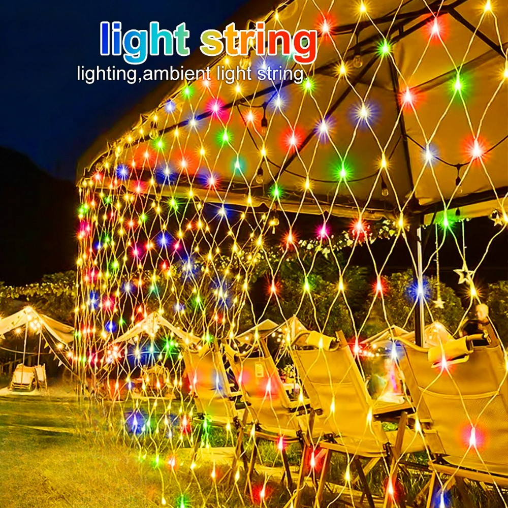 Lampu Raya Net Light LED String Fairy Lights Outdoor Waterproof Lampu ...