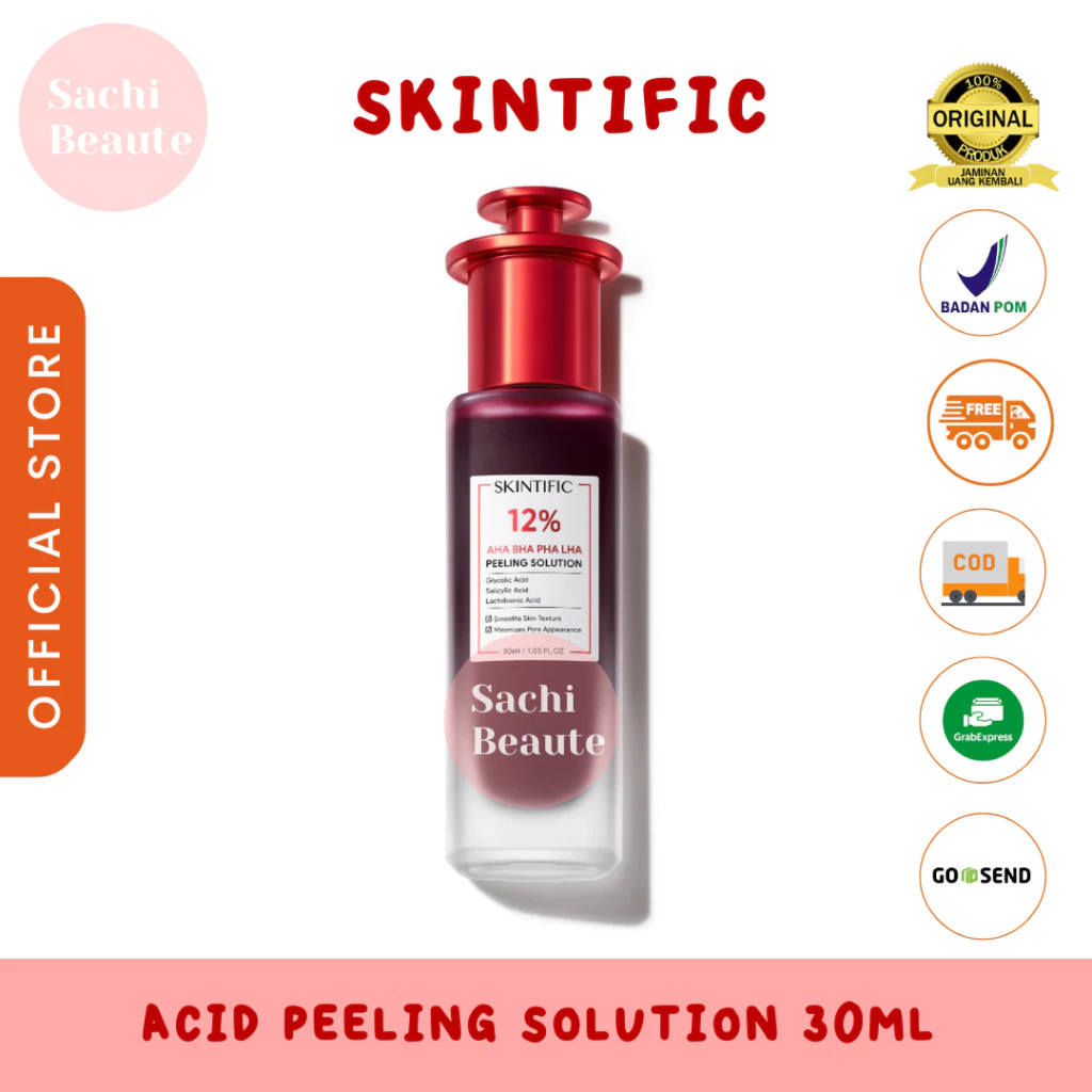 SKINTIFIC - 12% Acid Peeling Solution Serum 30ml Eksfoliasi Essence Wajah Mengangkat Sel Kulit ...