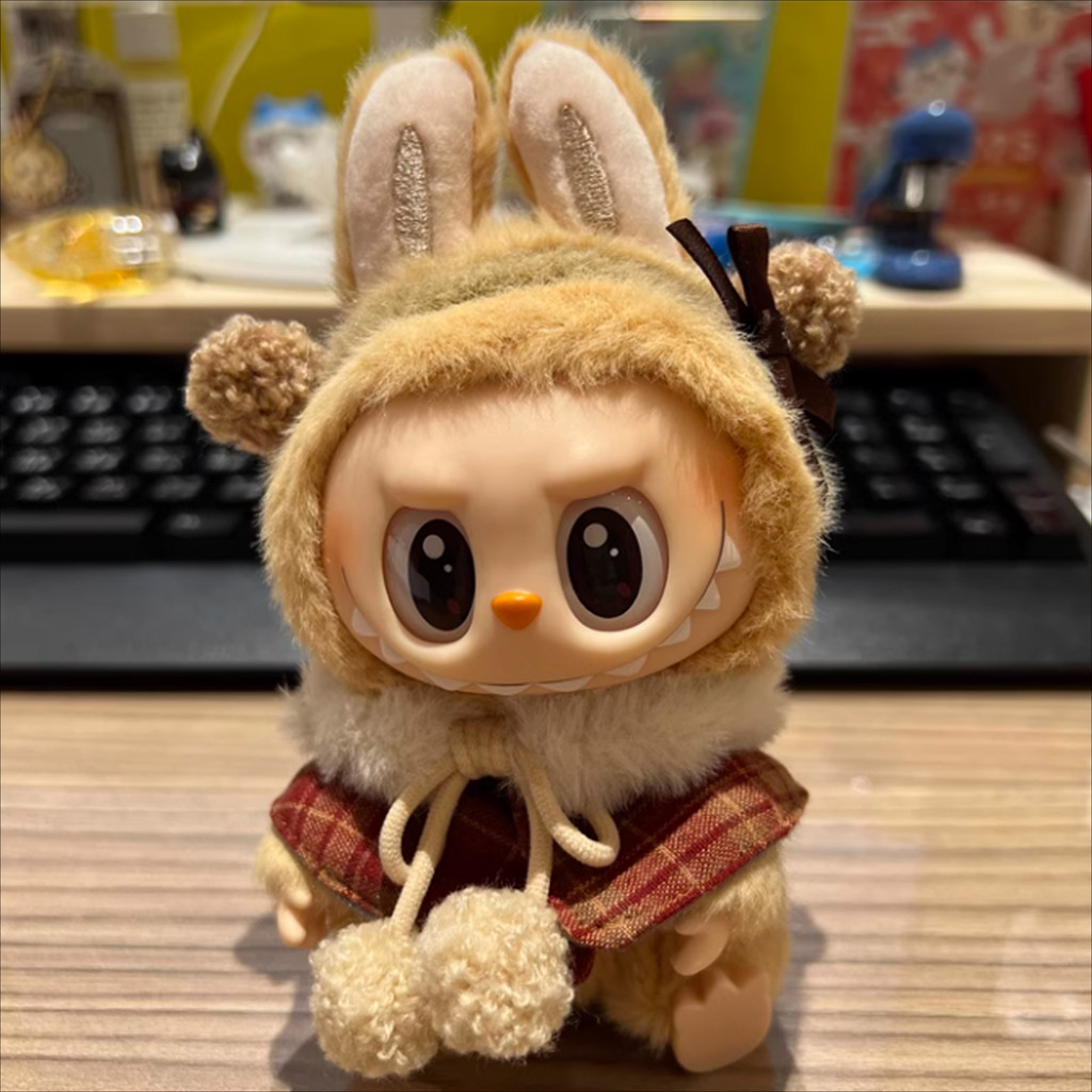 （No dolls）For 17cm Labubu doll Clothes Macaron Sitting Party Christmas ...