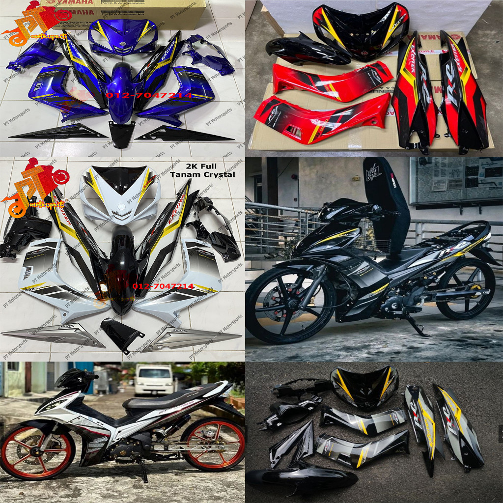 Yamaha LC 135 V1 Cover Set Hitam Putih White Black Blue Biru Hitam Putih Rc HLY Original 2K ...