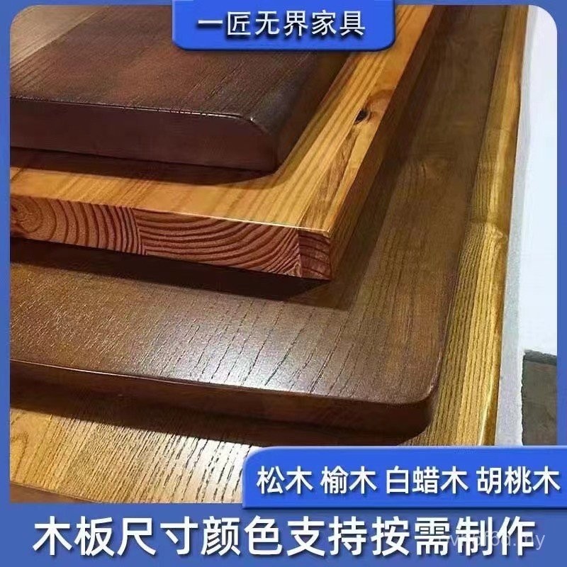 Meja kayu pepejal papan besar meja teh meja kayu Amerika Utara lilin ...