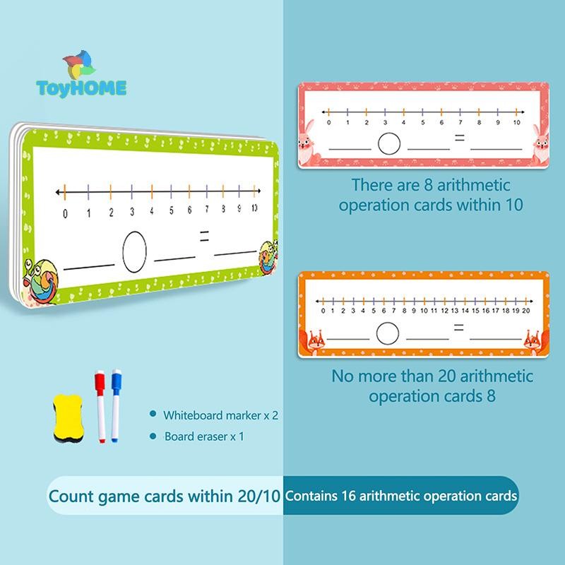 GPHA> 1 Set Addition Subtraction Game 0-20 Dry Erase Number Line Cards ...