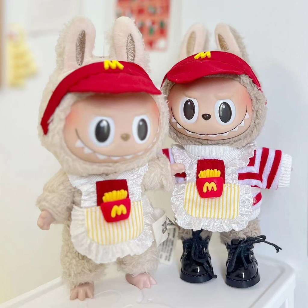 Labubu POP MART V1 17cm Plush Doll Pendant Apron M Dang Lao Suit ...