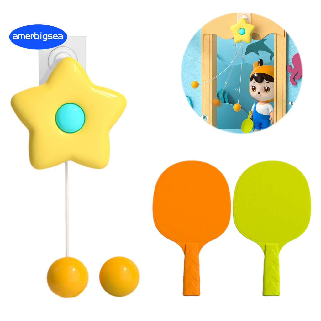 Amerbigseam Table Tennis Training Device Home Table Tennis Kit Portable ...