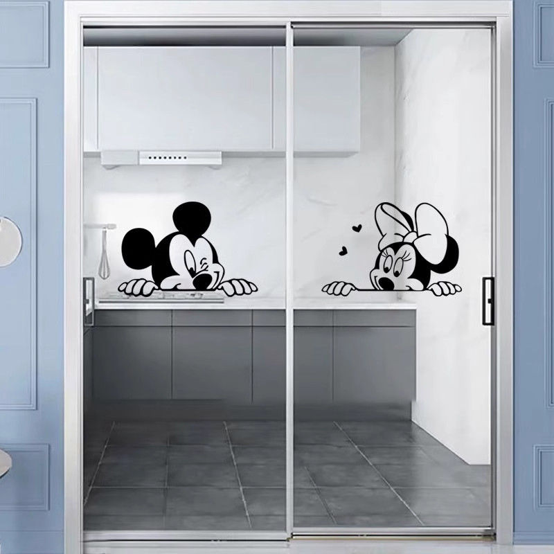 Mickey Mouse Kitchen Glass Door Anti-collision Sticker Living Room ...