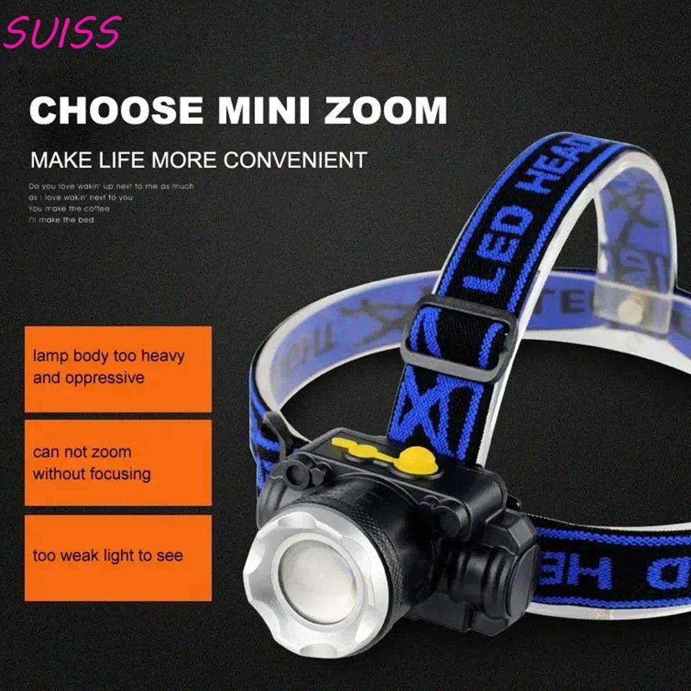 SUISS Head Light Torch, LED Zoom Compact Fishing Head Lamp ...