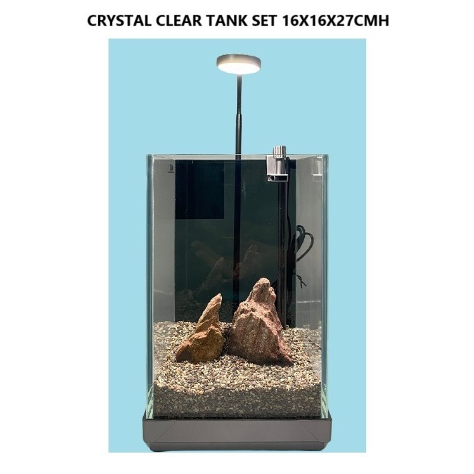 Crystal Clear Small Aquarium Tank Set 16x16x27cmH | Shopee Malaysia