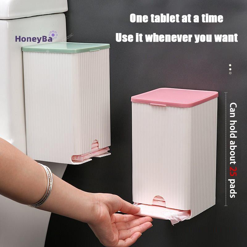 honeybee1 1PCS Wall Mounted Sanitary Napkin Storage Box Tissue Paper ...
