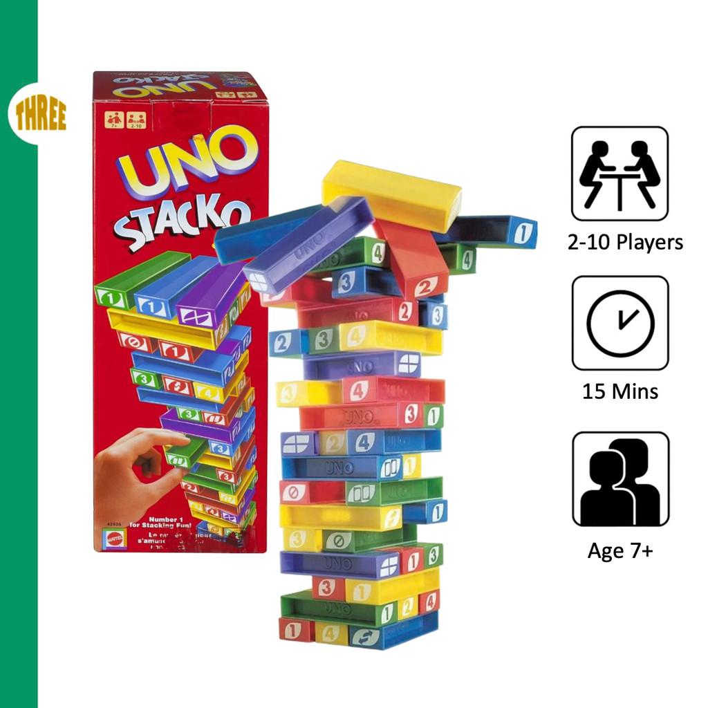 UNO Stacko Strategy Game For Family & Friends Party Game Kids Game ...