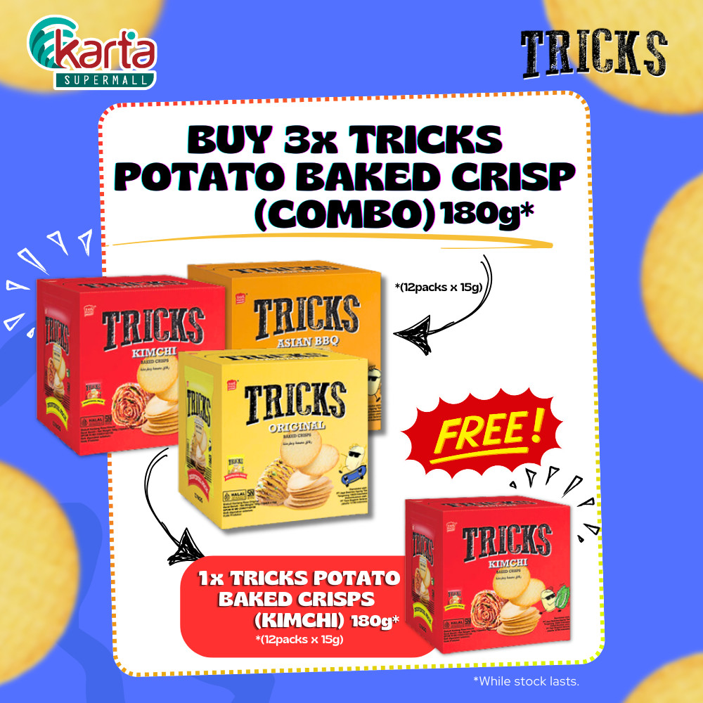 TRICKS Potato Baked Crisps 3 flavours combo (3 boxes x 15g x 12 packs ...