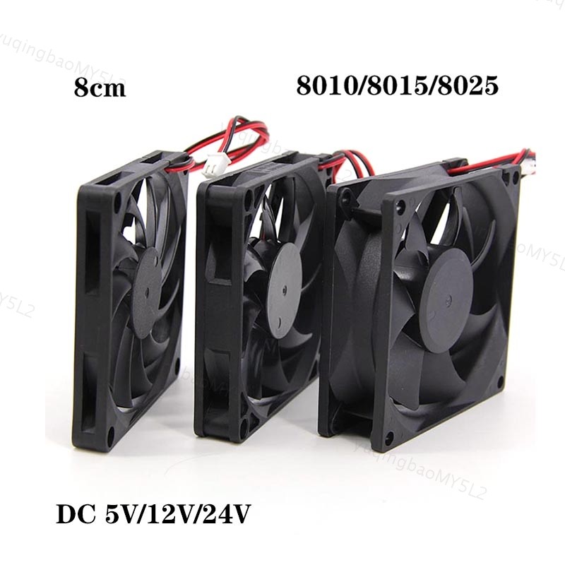 DC 5V 12v 24V 8cm 8010 8015 8025 3pin 4pin xh 2.54 Brushless Cooling Fan 80x25mm Heatsink ...