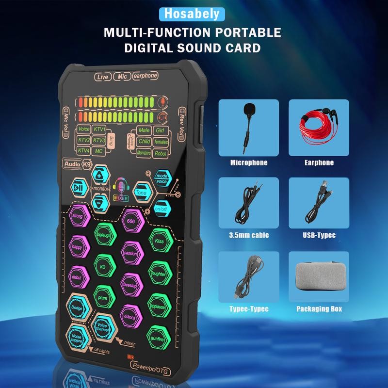 Kad bunyi mini pegang tangan SK9, set rakaman penukar suara, kad bunyi ...