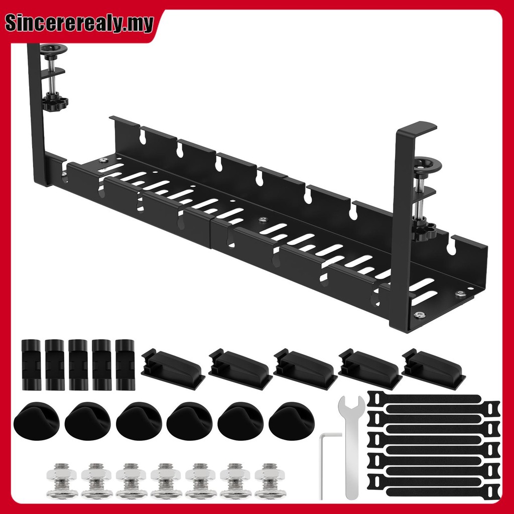Under Desk Cable Tray Extendable Cable Management Tray Space Saving ...