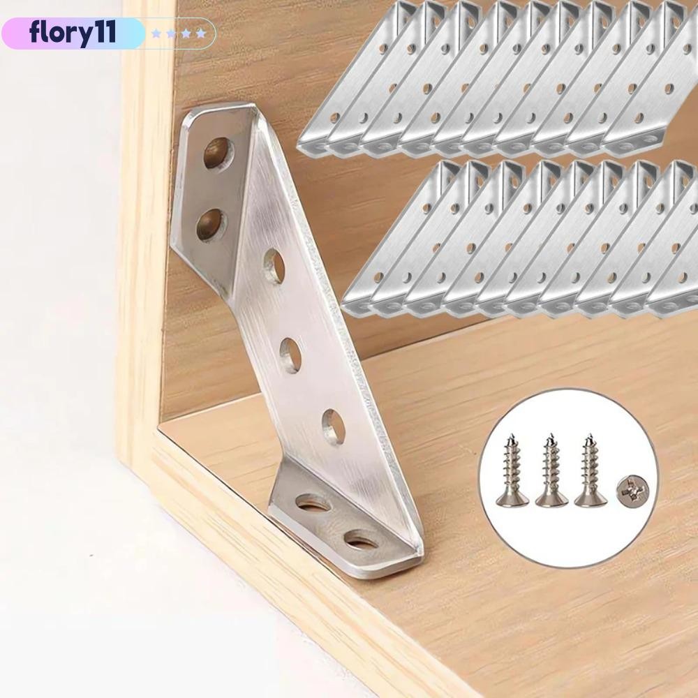 FLORY11 10pcs Furniture Corner Connector, Fastener With Screw Triangle ...