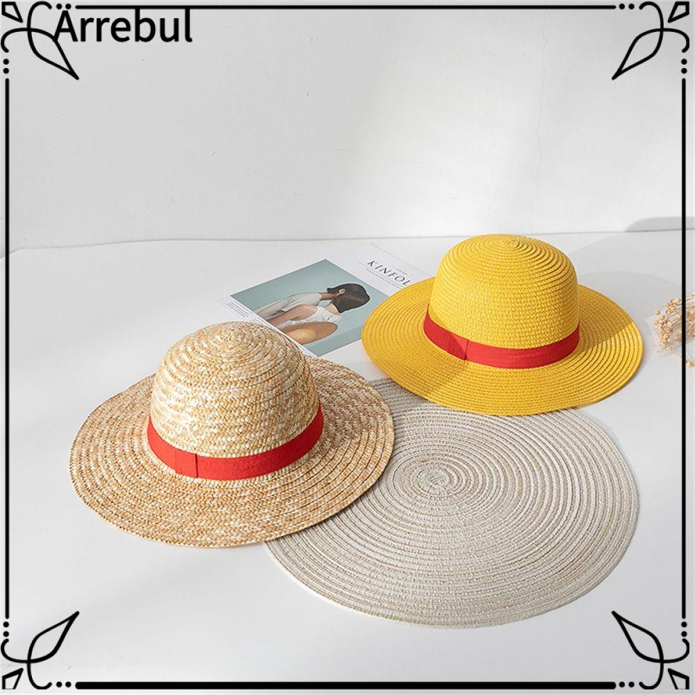 ARREBUL Luffy Straw Hat 31CM- 35CM Wide Brim Cosplay Accessories Men ...