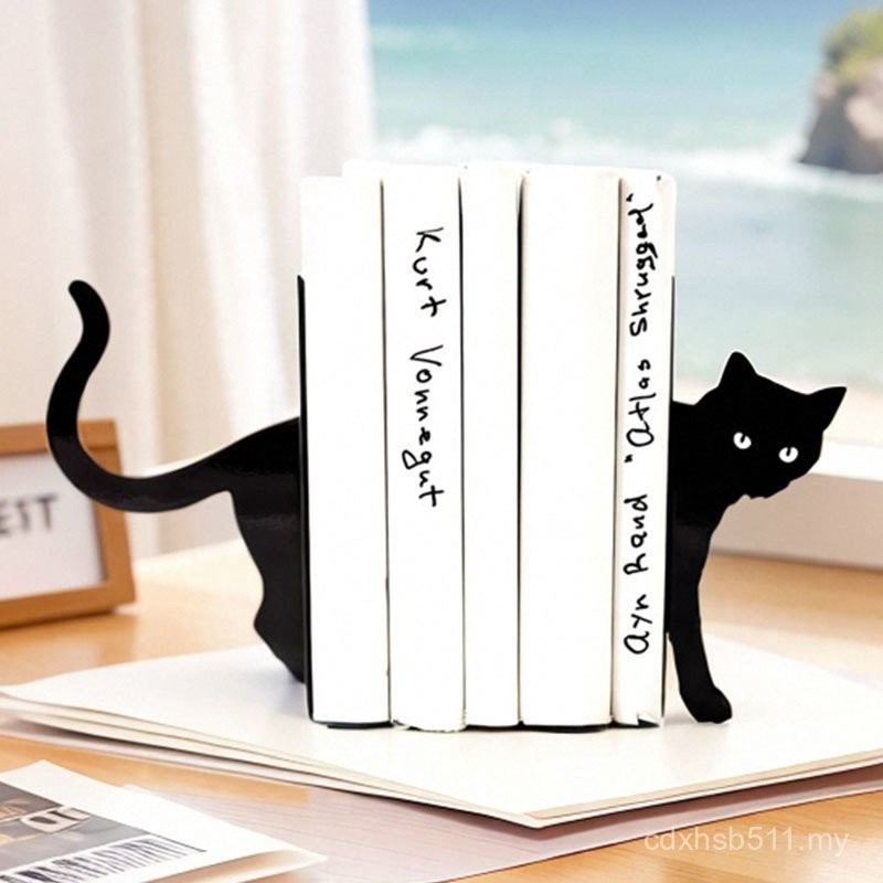 Creative Cat Bookshelf Baffle Office Bookend Clip Bookend Shelf Student ...