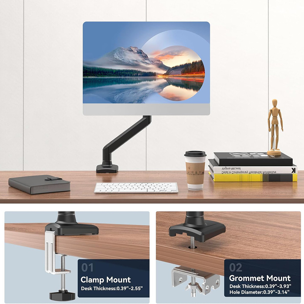Single Monitor Arm Adjustable Gas Spring Single Monitor Bracket for ...
