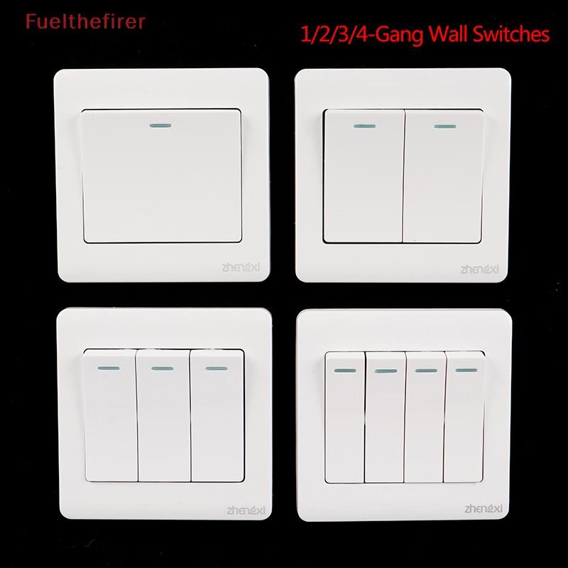 （Fuelthefirer） Wall Switch 1/2/3/4 Gang 1Way Button Wall Light Switch ...